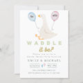 Gender Reveal Baby Pregnancy Waddle It Be Goose Invitation | Zazzle