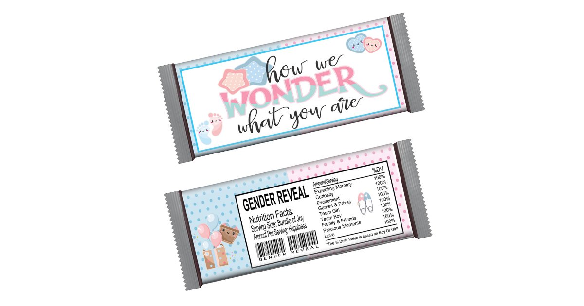 Gender Reveal Baby Shower Candy Bar Wrapper Favors Notepad | Zazzle
