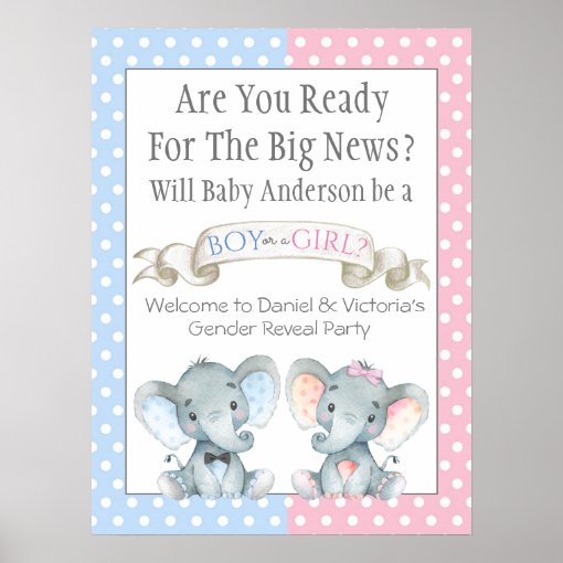Gender Reveal Baby Shower Signs | Zazzle