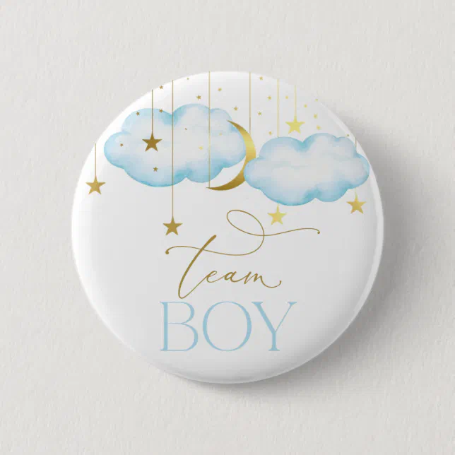 Gender Reveal Button, Team Boy Blue Button | Zazzle