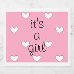 gender reveal (girl) beer labels | Zazzle