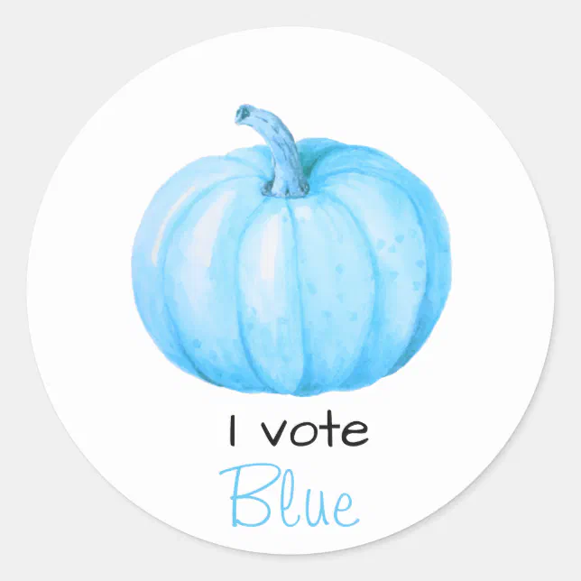 Gender Reveal I Vote Blue Pumpkin Baby Shower Classic Round Sticker ...