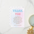 Gender Reveal Minimal Modern Pink Blue Thank You Card | Zazzle