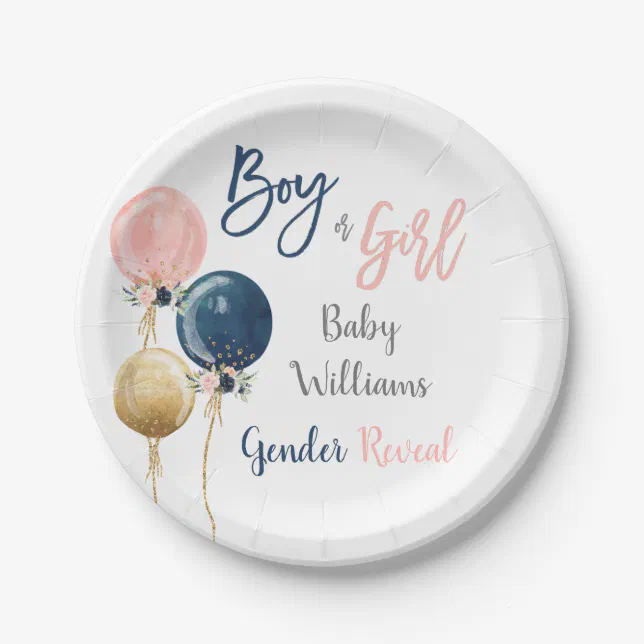 Gender Reveal Paper Plates | Zazzle