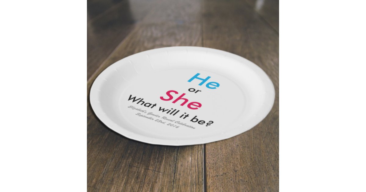 Gender Reveal Paper Plates | Zazzle