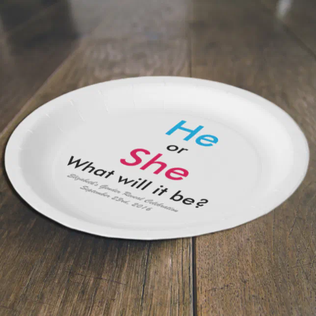 Gender Reveal Paper Plates | Zazzle