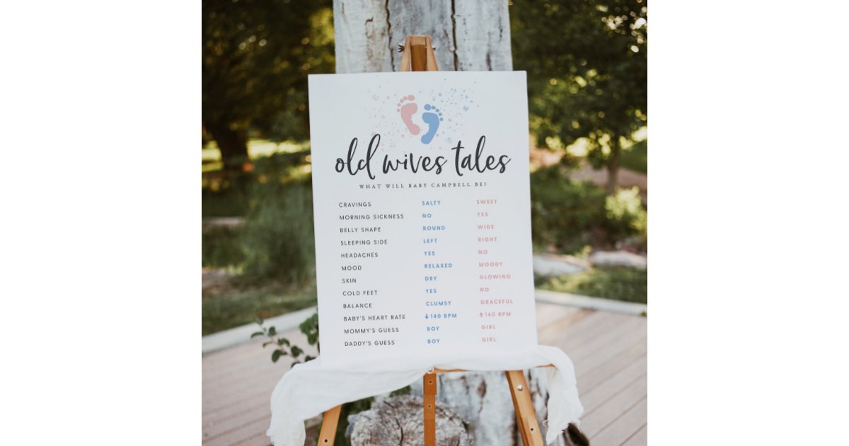 Gender Reveal Party Old Wives Tales Poster | Zazzle
