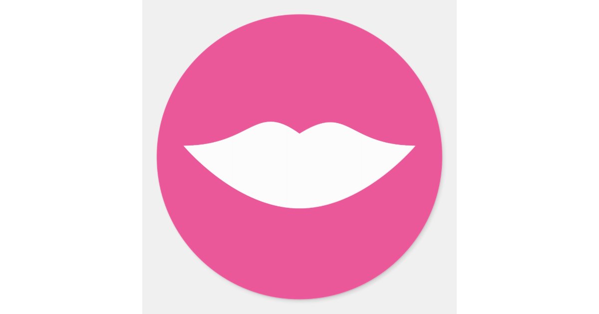 Gender Reveal Pink Lips Sticker | Zazzle