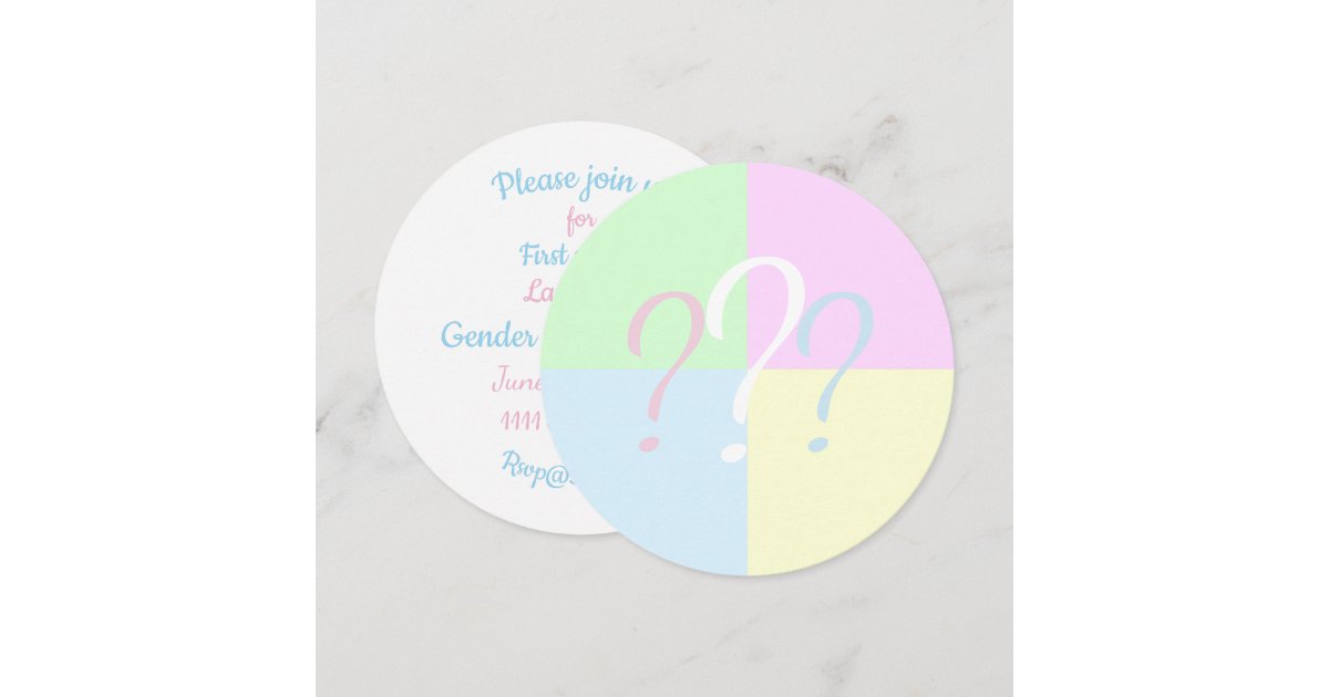 Gender reveal question mark invitation | Zazzle