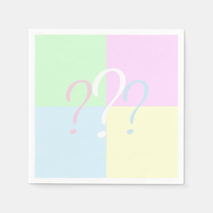 Gender reveal question mark napkins | Zazzle.com