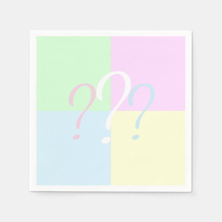 Gender reveal question mark napkins | Zazzle