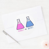 Gender Reveal Science Beaker with Hearts Baby Classic Round Sticker ...