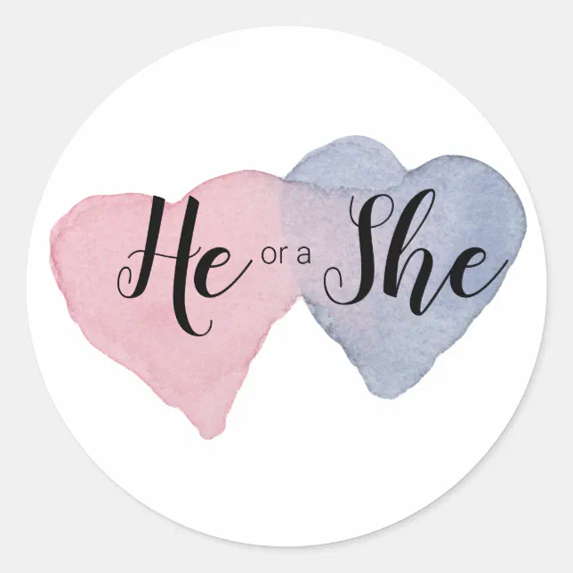 Gender Reveal Sticker He or a She | Zazzle
