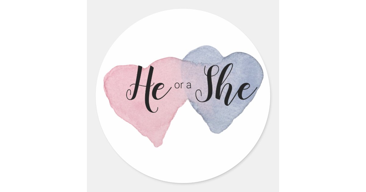 Gender Reveal Sticker He or a She | Zazzle
