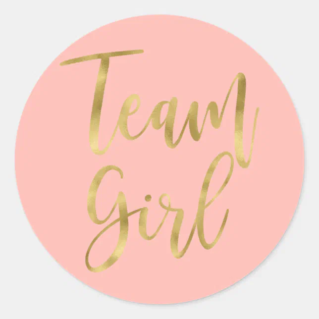 Gender reveal Team girl Classic Round Sticker | Zazzle