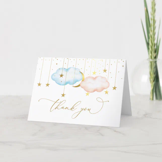 Gender Reveal Thank You Card, Twinkle Little Star | Zazzle