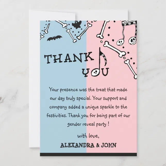 Gender reveal thank you cards boy or girl | Zazzle