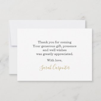 Gender reveal thank you note card | Zazzle