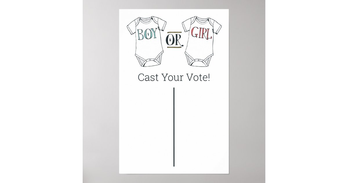 Gender Reveal Voting Poster | Zazzle