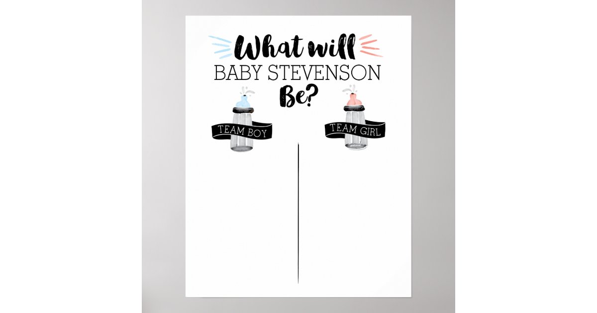 Gender Reveal Voting Poster | Zazzle