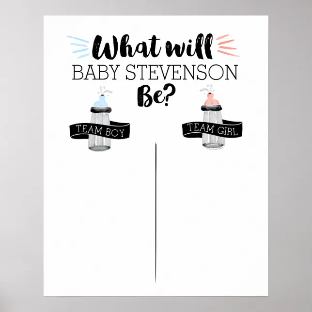 Gender Reveal Voting Poster | Zazzle