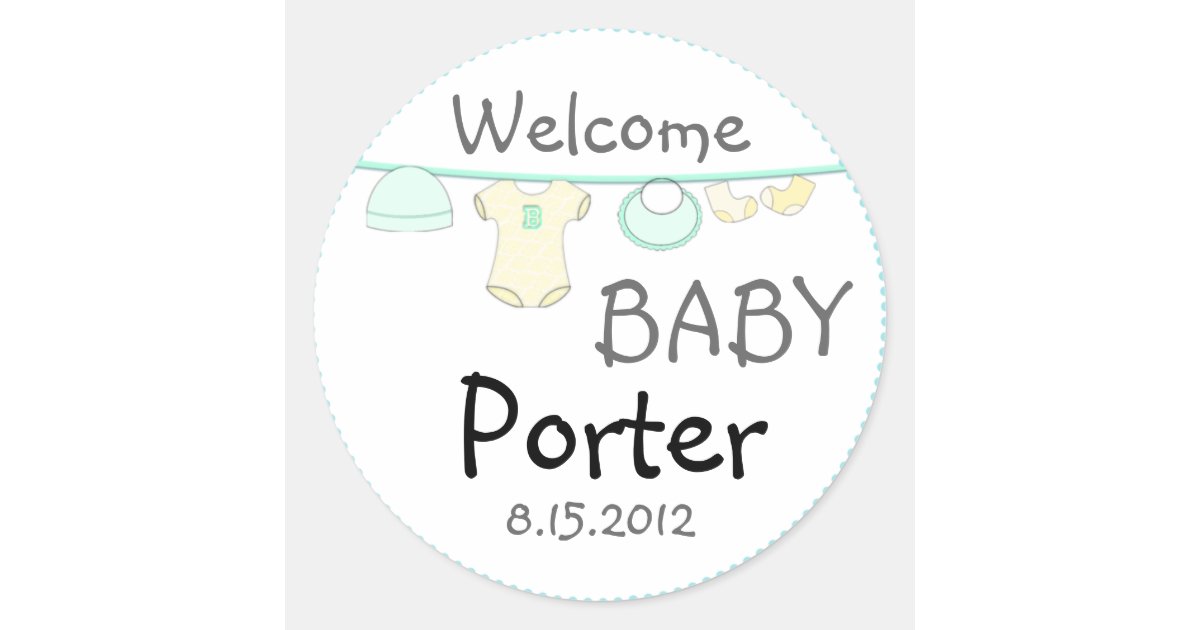 Gender Surprise Baby Shower Round Sticker | Zazzle