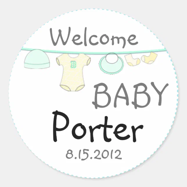 Gender Surprise Baby Shower Round Sticker | Zazzle