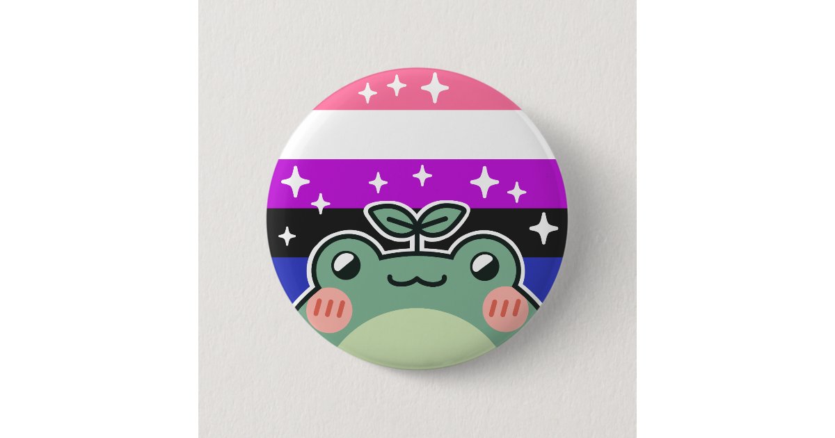 Genderfluid LGBT Pride Flag Frog Button | Zazzle