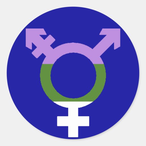 Genderqueer Flag Trans Symbol Round Stickers