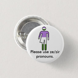 Genderqueer Ze/Zir Pronoun Buttons | Zazzle