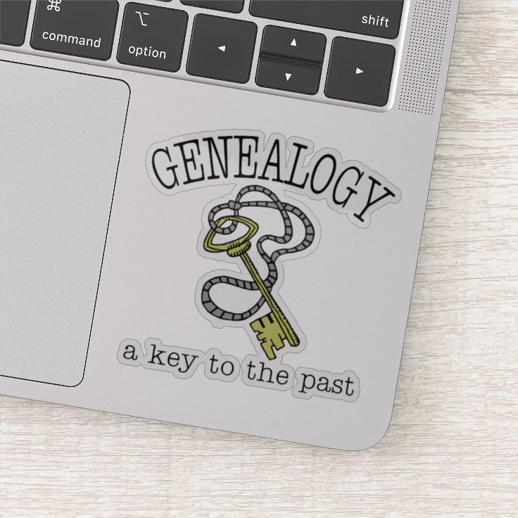 Genealogy A Key To The Past Vinyl Sticker | Zazzle