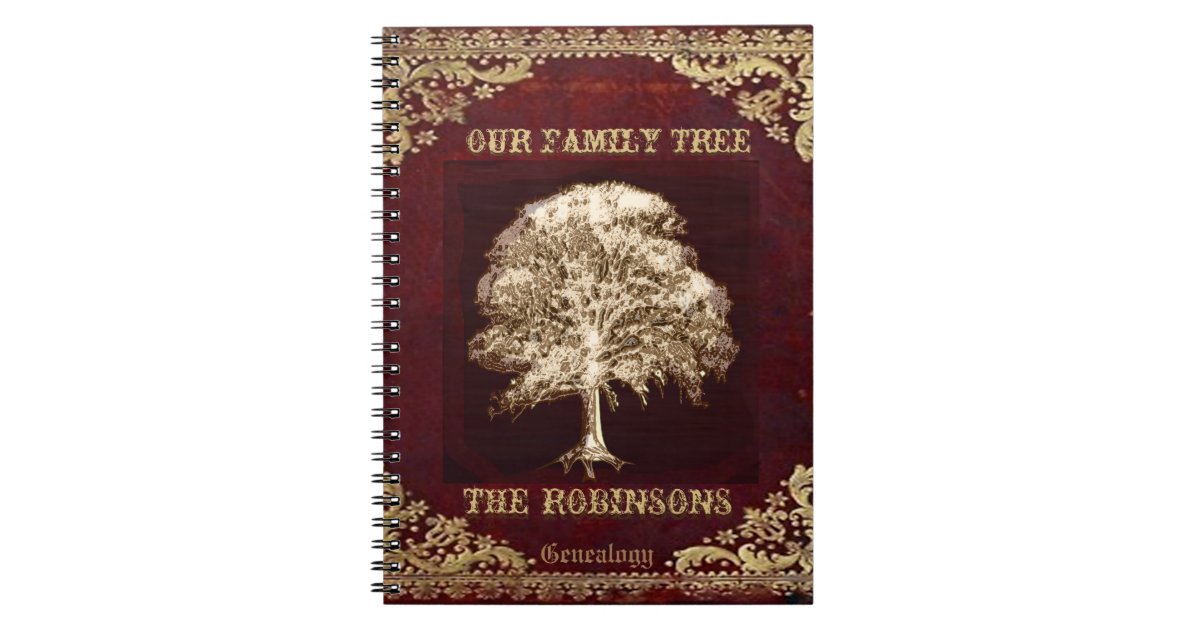 Genealogy Family Tree Gold Vintage Look Notebook | Zazzle