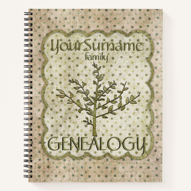 Genealogy Green Notebook | Zazzle