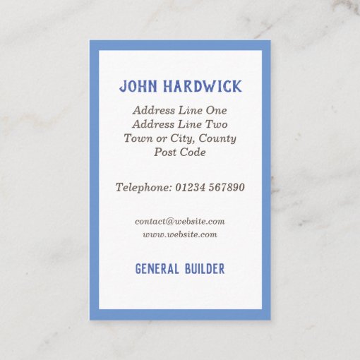 General Builder with Building Materials. Business Card | Zazzle