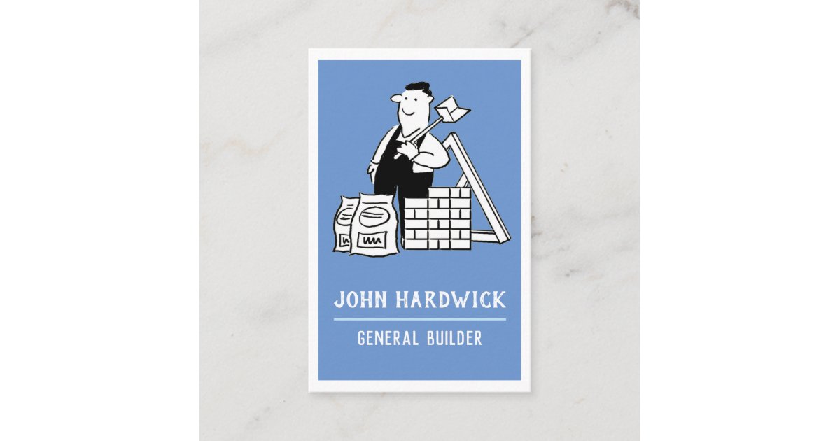 General Builder with Building Materials. Business Card | Zazzle