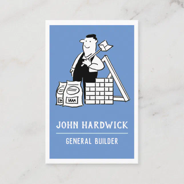 General Builder with Building Materials. Business Card | Zazzle