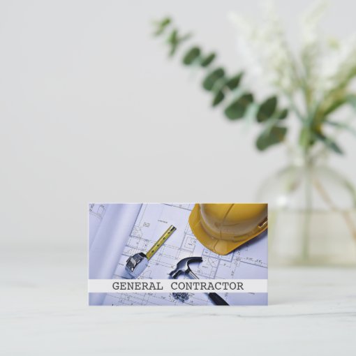 General Contractor Builder Construction Business Business Card | Zazzle