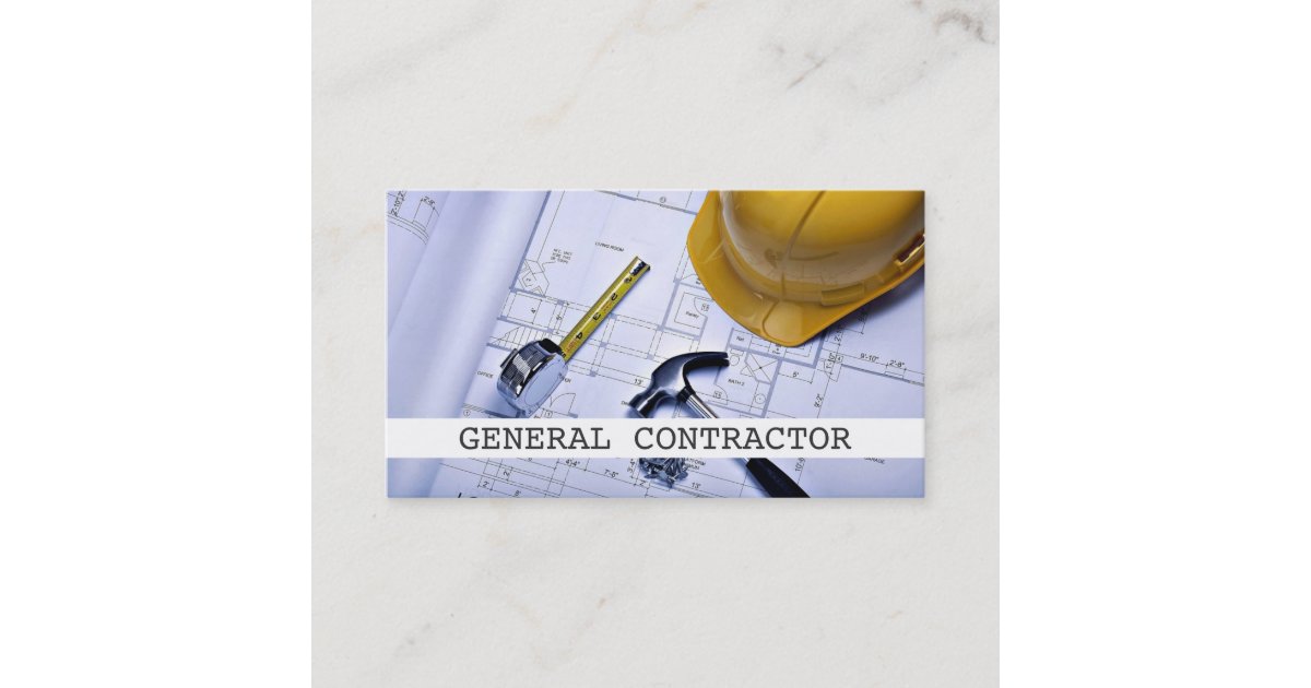General Contractor Builder Construction Business Business Card | Zazzle