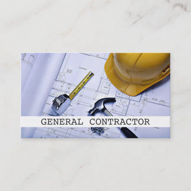 General Contractor Builder Construction Business Business Card | Zazzle