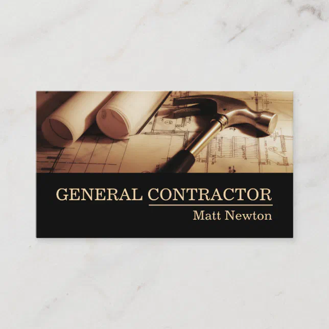 General Contractor Builder Manager Construction Business Card | Zazzle