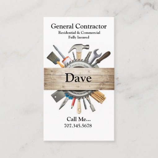 General Contractor Business Cards | Zazzle