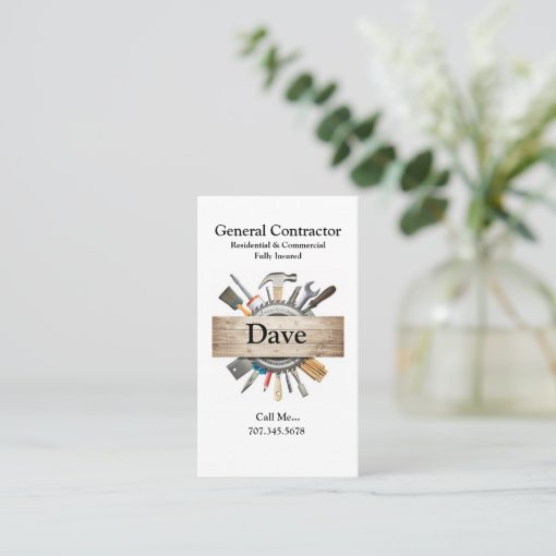 General Contractor Business Cards | Zazzle