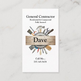 General Contractor Business Cards | Zazzle
