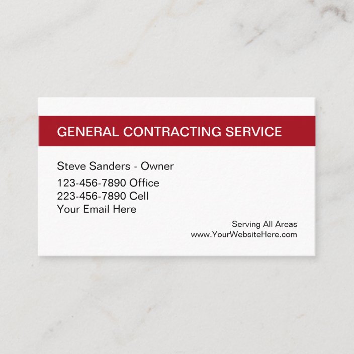 General Contractor Service Business Card | Zazzle.com