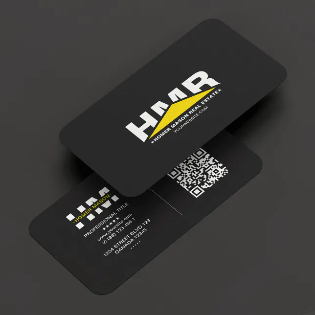 General Contractor Yellow Triangle Modern Business Card | Zazzle