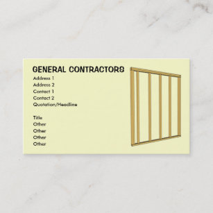 General Contractor Business Cards | Zazzle
