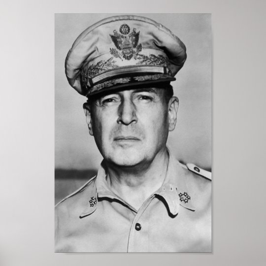 General Douglas MacArthur Portrait Poster | Zazzle.com