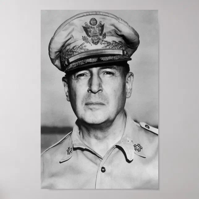 General Douglas MacArthur Portrait Poster | Zazzle