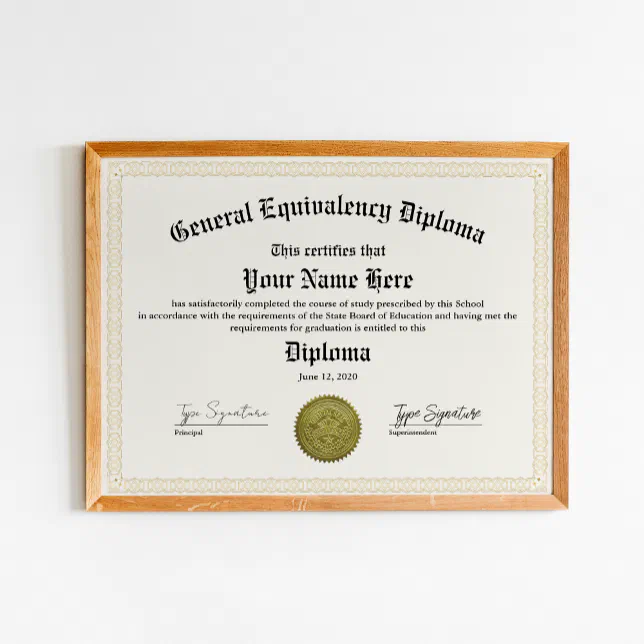 General Equivalency Diploma, High & Home School Poster | Zazzle