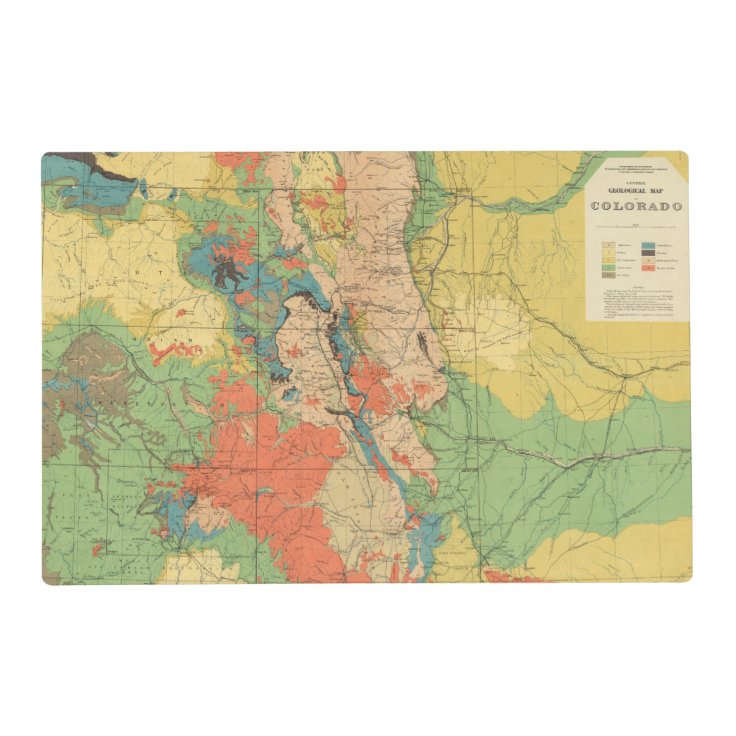 General Geological Map of Colorado Placemat | Zazzle